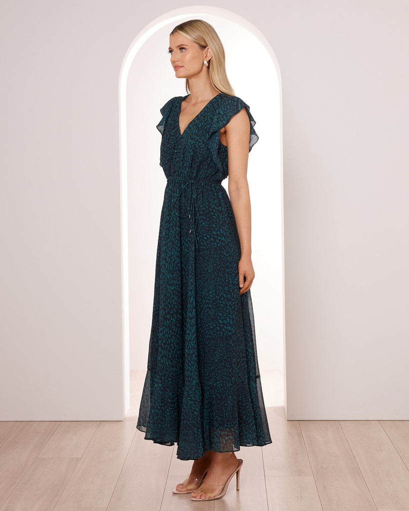 Dori Flutter Sleeve Midi Dress – Pilgrim Clothing Outlet